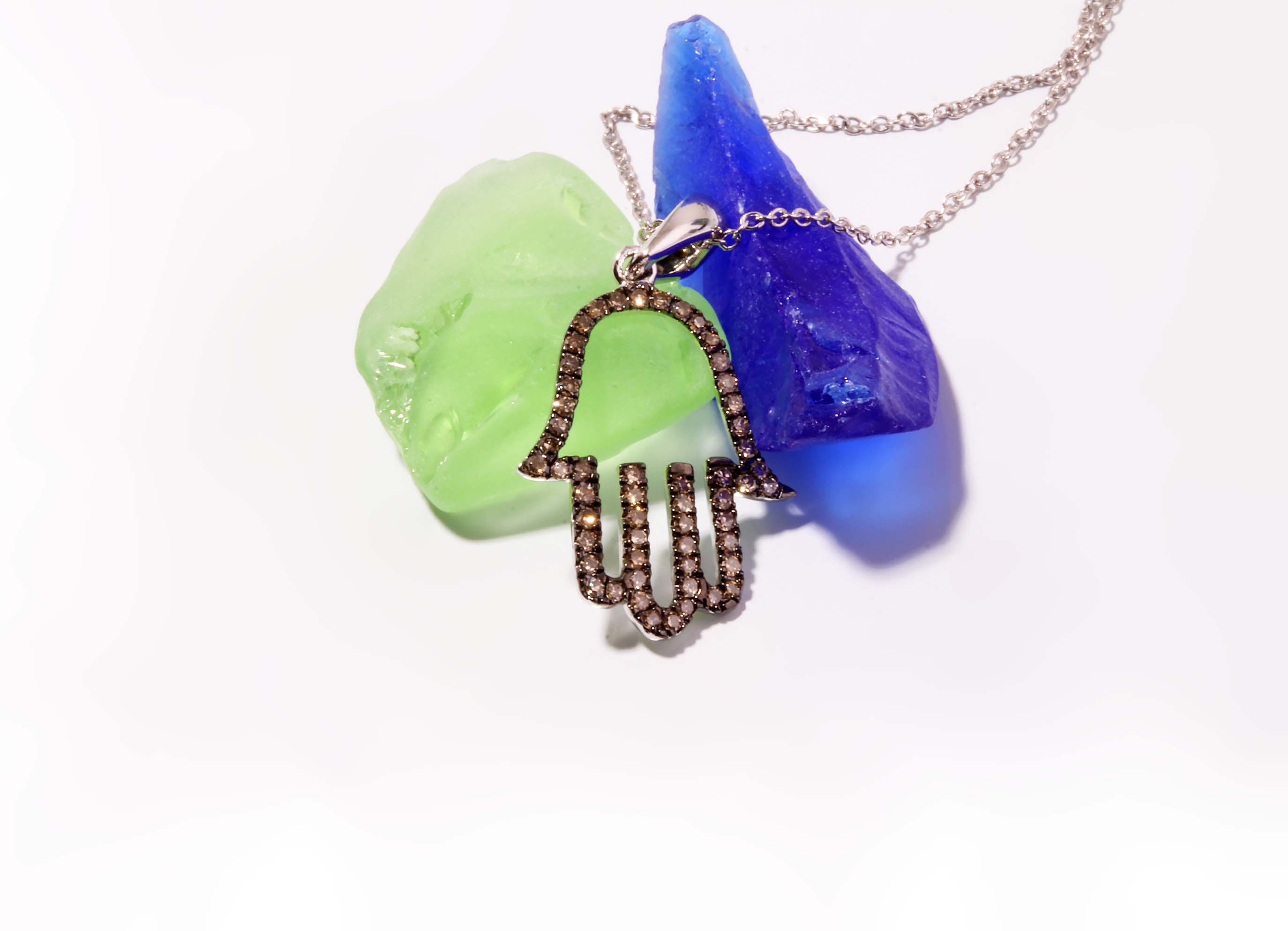 Chocolate Diamond (0.25ctw) Hand of God Pendant in Sterling Silver ...