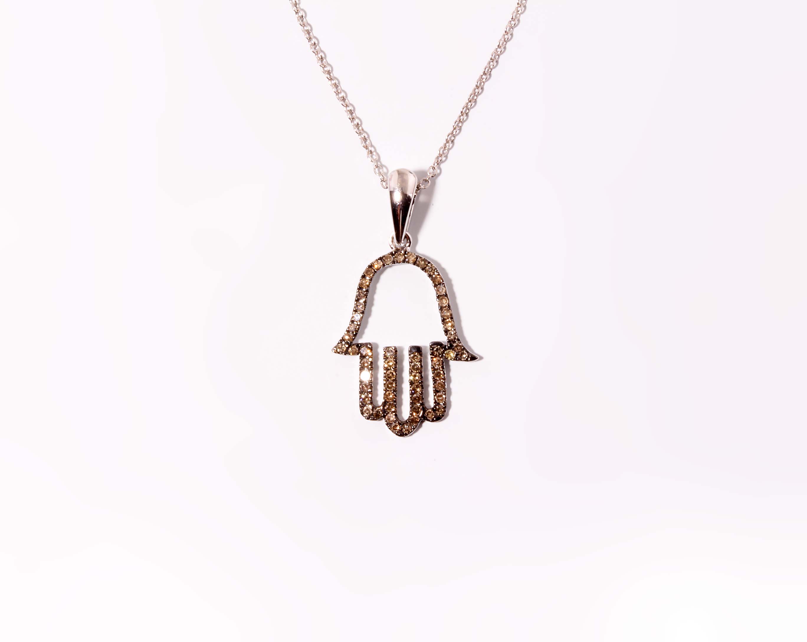Chocolate Diamond (0.25ctw) Hand of God Pendant in Sterling Silver ...