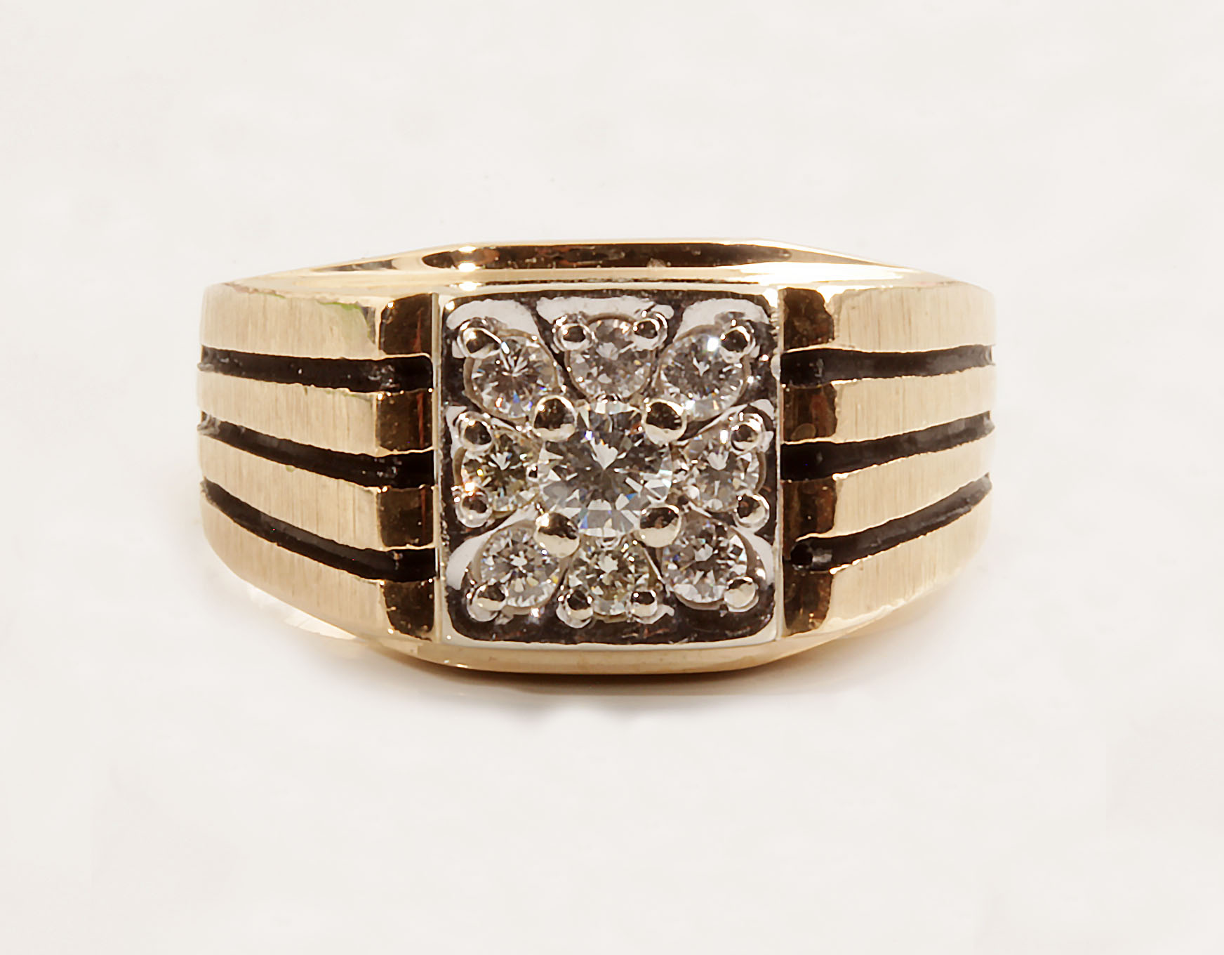 Estate Men Diamond Cluster Ring 14KYG – Browne's Jewelers